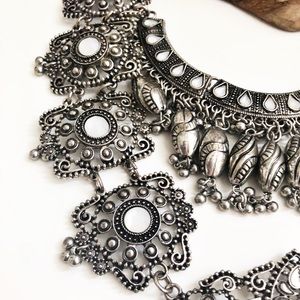 Express | Jewelry | Express Huge Silver Ornate Statement Necklace ...